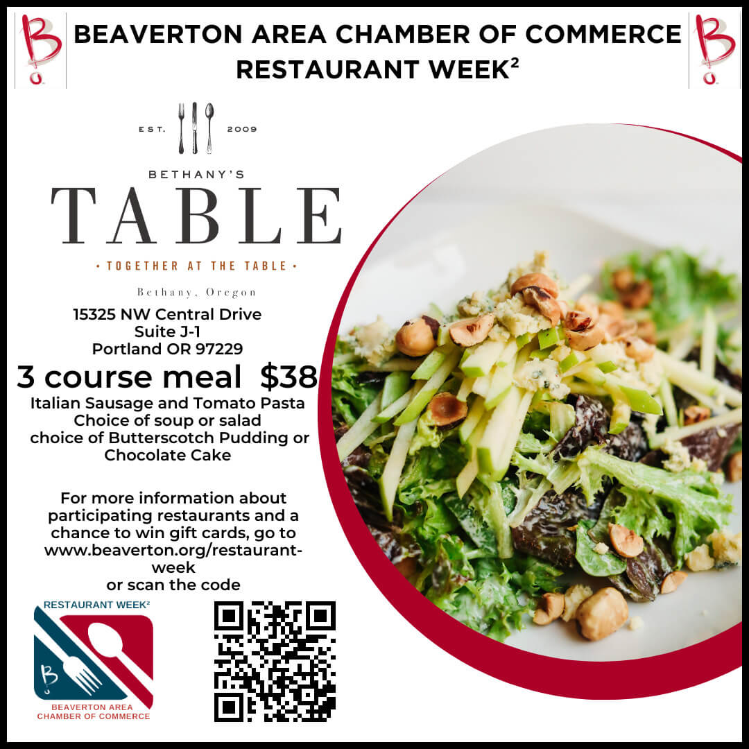 Restaurant Week - Beaverton Area Chamber of Commerce